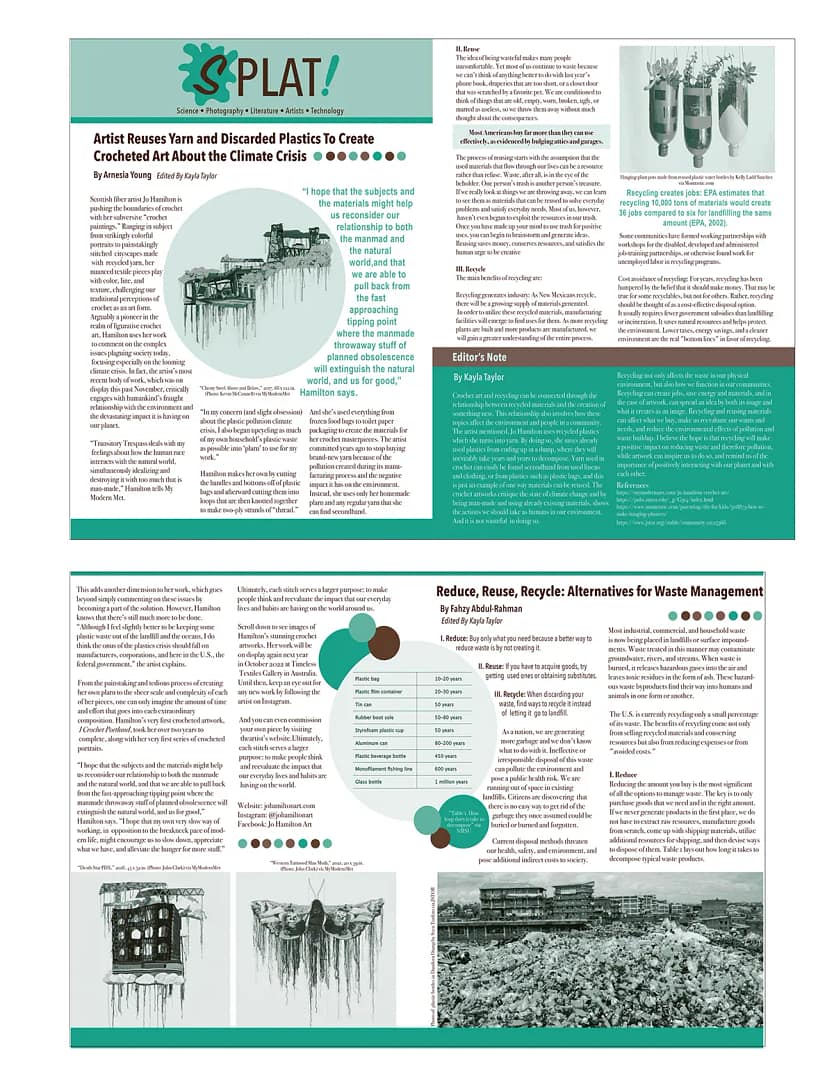 SPLAT! Newsletter Spreads - Kayla Taylor